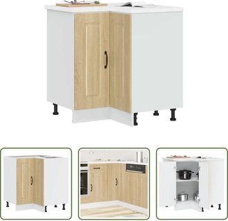 vidaXL vidaXL Stauraum - K&uuml;chen-Eckunterschrank Kalmar Sonoma-Eiche Holzwerkstoff