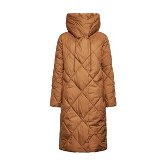 Silvian Heach Langer gesteppter Daunenmantel mit Rautenmuster - - Coats - Damen - Braun - XS