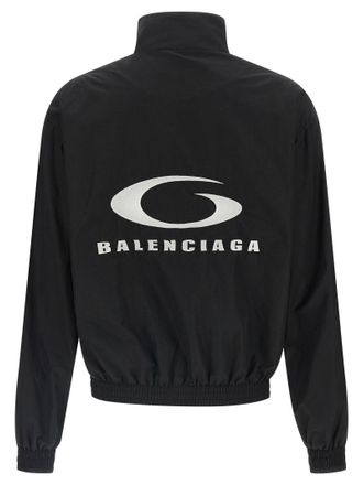 Balenciaga Logo-Embroidered Bomber Jacket - Black