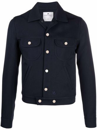 Courrèges veste en serge - Bleu