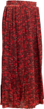 Valentino Garavani Women Midi Red Skirt With Black And White Details