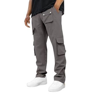 Generic Pantalon cargo d&eacute;contract&eacute; pour homme - Poches r&eacute;sistantes &agrave; labrasion - Pantalon cargo - Taille &eacute;lastique - Pantalon de loisirs baggy - Pantalon d&eacute;co