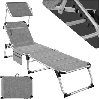 TecTake Tectake - Bain de soleil pliable rembourr&eacute; - Structure en aluminium - Surface de couchage 56,5 x 209,5 cm - Dossier r&eacute;glable 6 positions