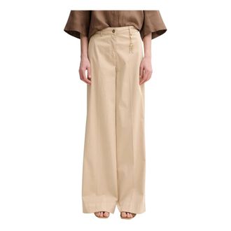 Fracomina Weite Hose mit Charm-Detail - - Trousers - Damen - Beige - L