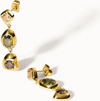 Purelei Mahina Club Feel Golden Ohrringe mit Zirkonia Steinen