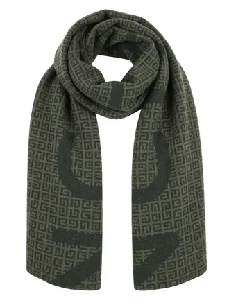 Givenchy Mens Green Wool Scarf