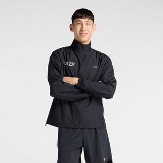 New Balance Homme London Edition Fast Days Run Jacket en Noir, Polyester, Taille L