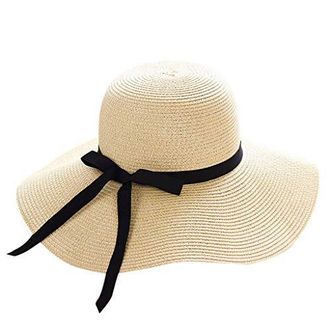 Generic Chapeau de plage pliable pour femme - Chapeau de soleil souple - Casquette de baseball large pour papa, beige, Taille unique
