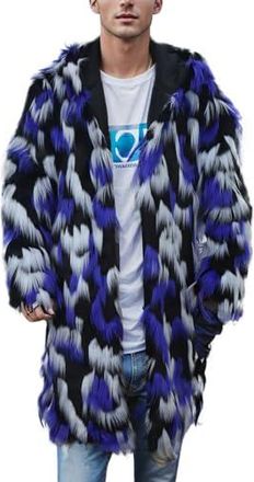 Generic Manteau Homme Hiver Chaud,Men&aposs Anoraks - Manteau breathable et chaud pour hommes coupe moderne doublure thermique motif carre et l&eacute;opard col arti