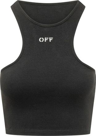 Off-white Femme, Tops, Noir, Taille: 40 FR D&eacute;bardeur Court Stretch C&ocirc;tel&eacute;