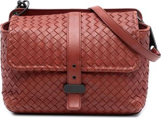 Bottega Veneta Hobo Bags - Nappa Intrecciato Double Sided Flap Messenger Bag - Gr. unisize - in Rot - f&uuml;r Damen
