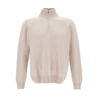 Gran Sasso Pullover mit halbem Rei&szlig;verschluss - - Knitwear - Herren - Wei&szlig; - XL
