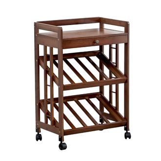 Generic Weinflaschenhalter mit Rollen, Freistehendes Weinregal mit Tischplatte und Schublade, Retro und Praktisch, f&uuml;r Bar/K&uuml;che/Keller/Wohnzimmer