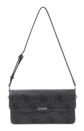 Guess sac &agrave; &eacute;paule bandouli&egrave;re Sadie Flap Shoulder Bag Coal Logo gris fonc&eacute;