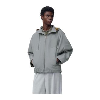 Loewe Homme, Vestes, Gris, Taille: L Anagram Pattern Bomber Jacket