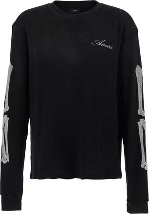 Amiri Homme, Sweatshirts et sweats &agrave; capuche, Noir, Taille: XL Bones Long Sleeve Tee