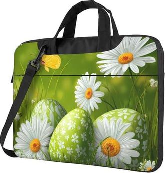 Generic Spring Eggs Sac pour ordinateur portable de 15,6, housse de protection antichoc pour ordinateur portable de 15,6, motif marguerites et papillons, mult