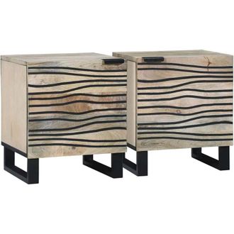 vidaXL Tables de chevet 2 pcs Naturel 40 x 33.5 x 46 cm Vidaxl