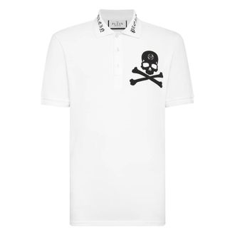 Philipp Plein Homme, Tops, Blanc, Taille: 2XL Polo Chemises