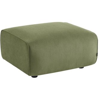 Sweeek Sweeek - Pouf, module pour canap&eacute;, repose-pieds pour canap&eacute; 2 places en velours c&ocirc;tel&eacute; vert, l 76 x p 70 x h 41cm - Wallas