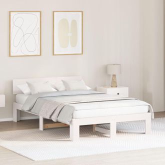 vidaXL Cadre de lit Blanc 120 x 190 cm Bois de pin massif Vidaxl