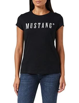 Mustang Jeans Femme avec Logo Alina C T-Shirt, Noir, S EU