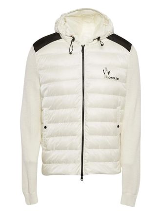 Moncler veste &agrave; logo imprim&eacute; - Blanc