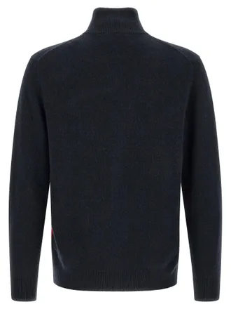 Ballantyne Diamond Intarsia Cashmere Cardigan - Navy