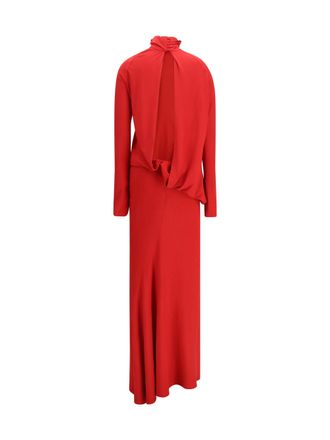 Magda Butrym Open-Back High-Neck Dress - Red
