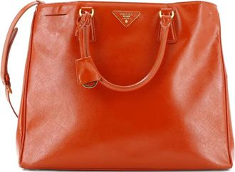 Prada Gardeners Vernice Saffiano Leather Large tote bag - Orange