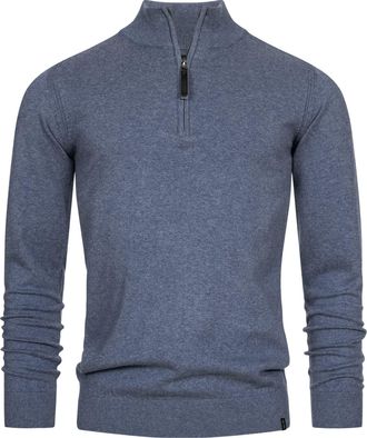 Indicode Herren Gore Pullover aus 80% Baumwolle mit Stehkragen | Strickpullover für Männer China Blue Mix, XXL