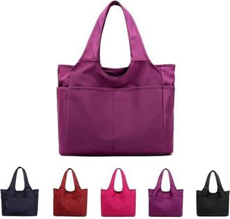 Generic Sac fourre-tout de grande capacit&eacute; pour femme, sac &agrave; main l&eacute;ger en nylon, sac &agrave; main multi-poches d&eacute;contract&eacute; avec fermeture &eacute;clair, pour luniversit&eacute;,