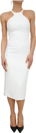 Elisabetta Franchi Femme, Robes, Blanc, Taille: 38 FR Robe L&eacute;g&egrave;re en Cr&ecirc;pe