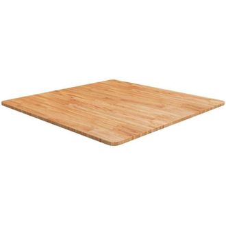 vidaXL Vidaxl - Dessus de table carr&eacute; 80x80cm - Bois de ch&ecirc;ne massif trait&eacute; - Finition vernie - Pour tables basses et dappoint - clair80x80x1