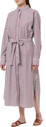 GANT Damen Belted Classic POPLIN Shirt Dress Kleid, Plum Wine, 38