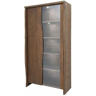 Massivmoebel24 Vitrine Akazie 105x45x204 braun lackiert pure acacia 811