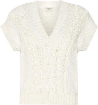 Max Mara Femme, Pulls, Beige, Taille: 40 FR Gilet en fil de coton