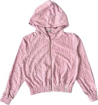 Hinnominate Hinnominate, Femme, Sweatshirts et sweats &agrave; capuche, Rose, Taille: 42 FR Velour Cropped Zip Sweat &agrave; capuche