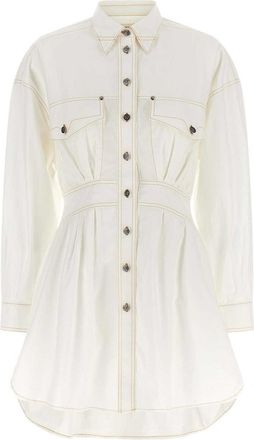 Versace Knielanges Kleid - Wei&szlig;
