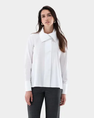 van Laack Bluse mit Umlegekragen