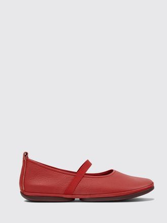 Camper Ballerines Mary Jane Right Nina en cuir grain&eacute; naturel