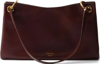 Prada grand sac porté épaule Étude - Marron