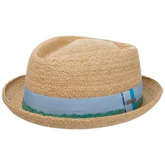 Stetson Vantella Diamond Strohhut Einfarbiger Hut mit Kontrastband Ripsbandgarnitur Unisex Fr&uuml;hjahr Sommer beige XL (60-61 cm)