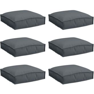 vidaXL Palettenkissen f&uuml;r Sitzfl&auml;che 6 pcs Anthrazit 40 x 40 x 8 cm Vidaxl