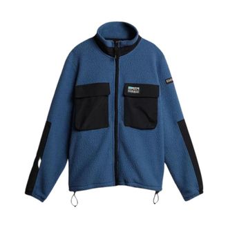 Napapijri Blaue Step Rei&szlig;verschluss Fleecejacke - - Sport - Herren - Blau - L