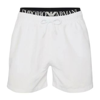 Emporio Armani Homme, Maillots de bain, Blanc, Taille: 2XL Tenue de plage blanche élégante pour hommes