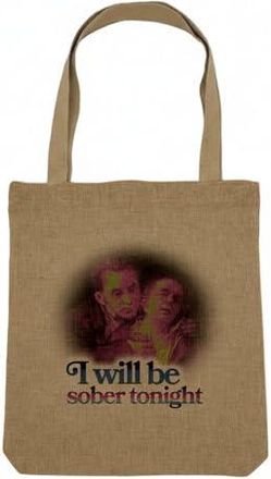 Fabulous Sac Shopping Tote Bag Aspect Lin - I will be Sober Tonight Collage Vintage Illustration Art Humour Parodie Meme - Sac de Courses Toile Epaisse 360g Be