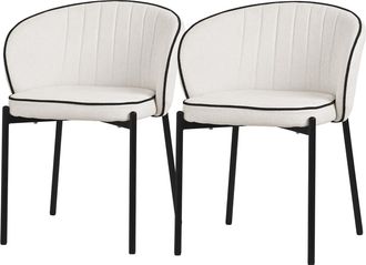 ML Design ML-Design Esszimmerst&uuml;hle 2er Set Beige, K&uuml;chenst&uuml;hle mit Stoffbezug und Metallbeinen, Wohnzimmerstuhl mit R&uuml;ckenlehne, Polsterst&uuml;hle f&uuml;r Esszimmer & 