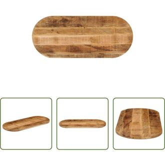 vidaXL Mangoholz - Tischplatte 90x40x2,5 cm Oval Raues Massives Mangoholz