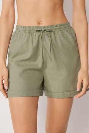 Calzedonia Kurze Shorts Aus Leinen Und Viskose Grun